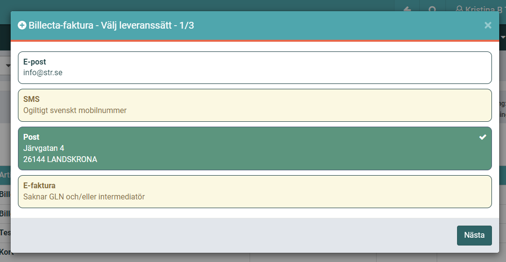 Optima: skicka Billecta-faktura till företag på olika sätt – STR ...